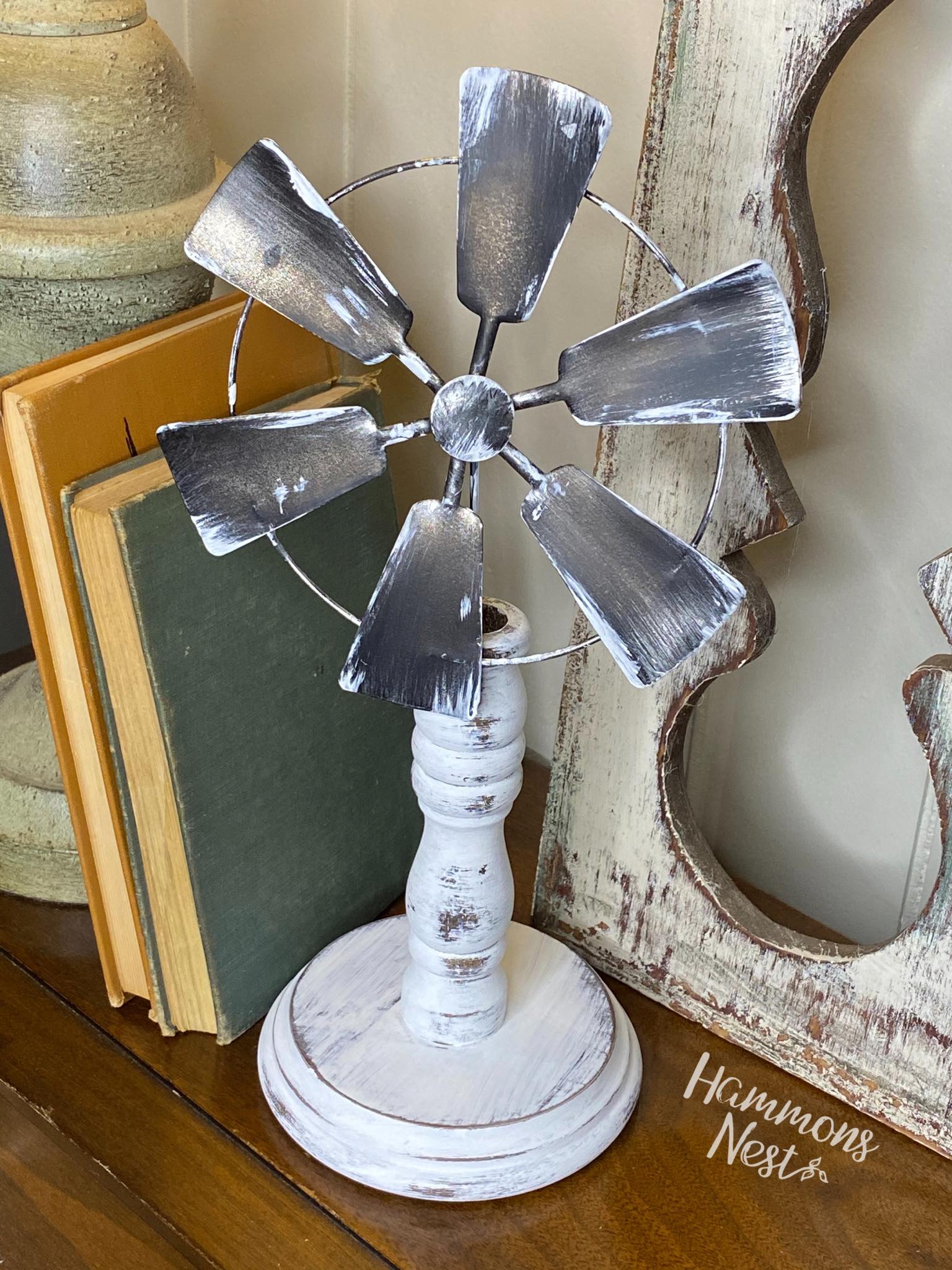 Candlestick Windmill DIY Rustic Decor