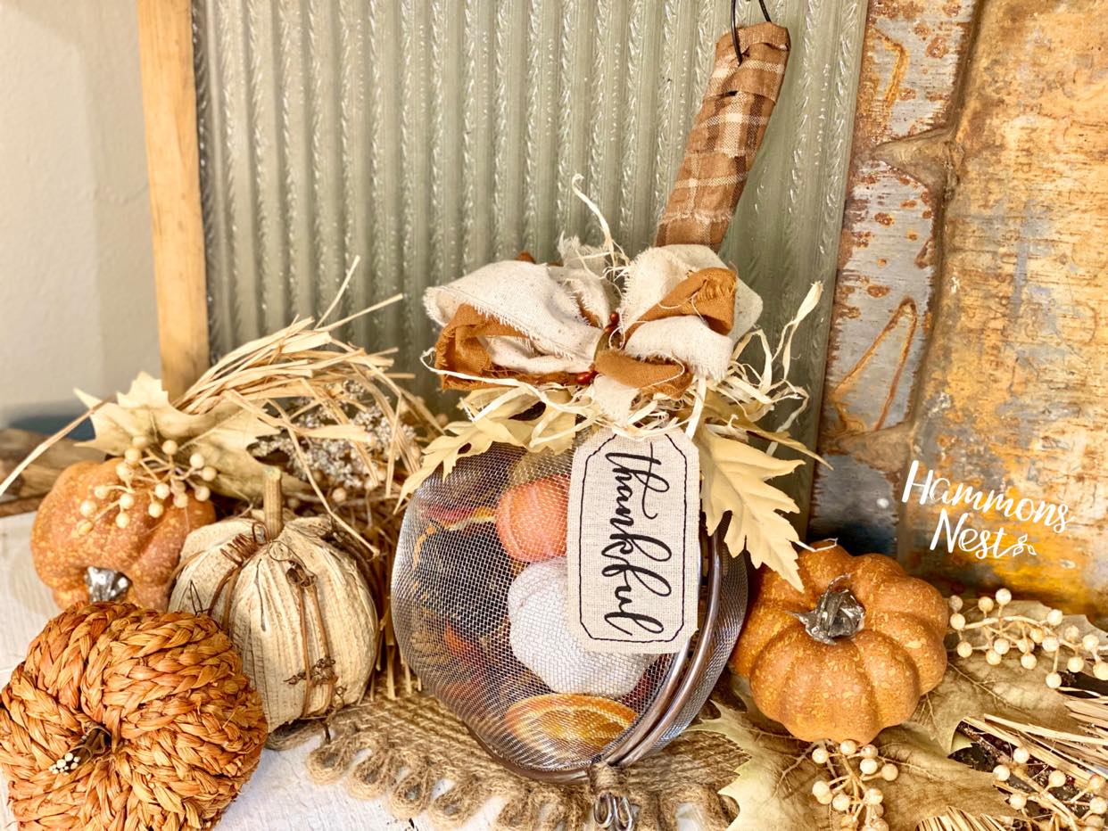 Fall Potpourri Decor made with Dollar Tree Strainers