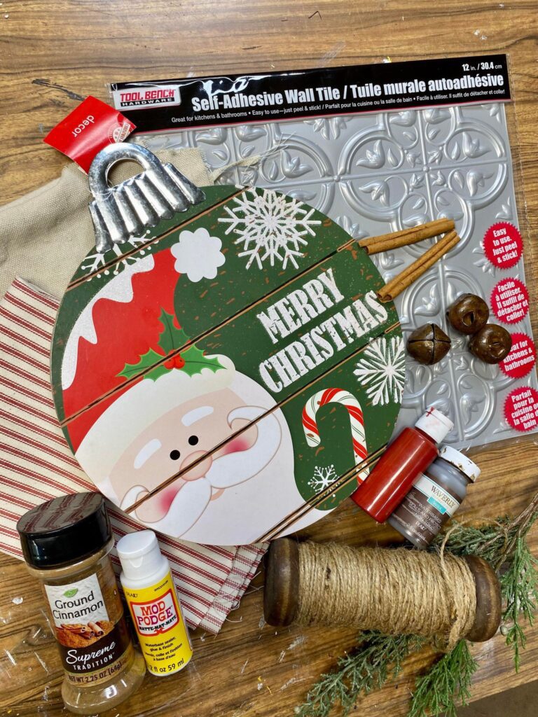 Rustic Makeover on Dollar Tree Christmas Ornament
