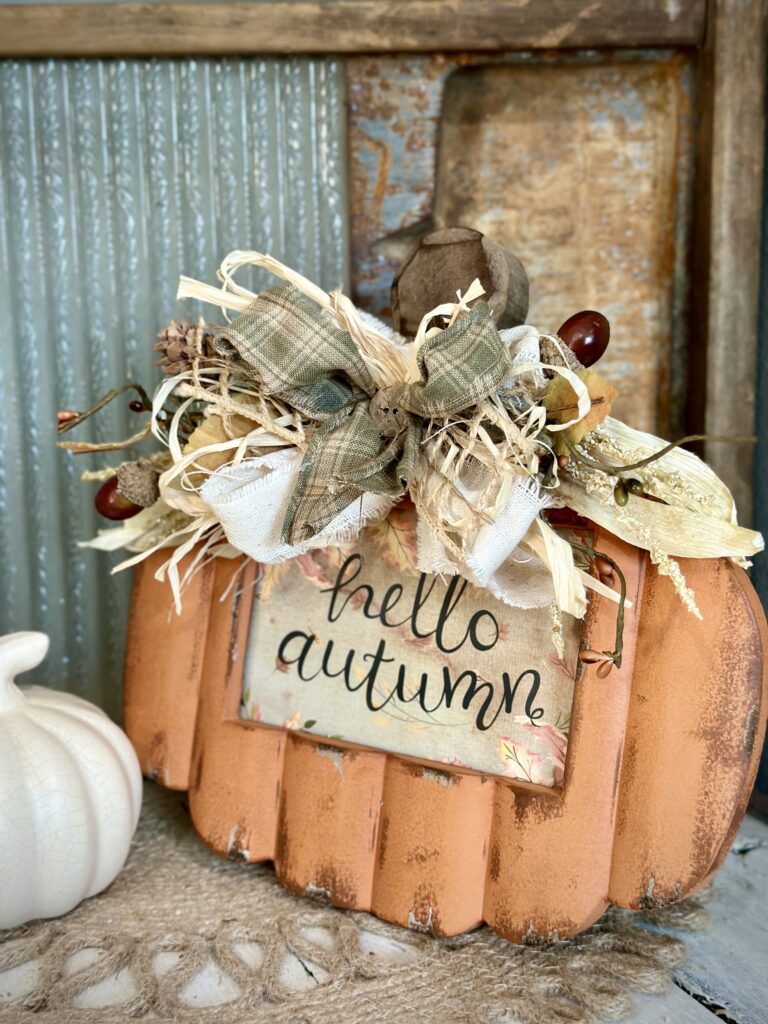 Pumpkin Frame Decor with 4 Free Printables