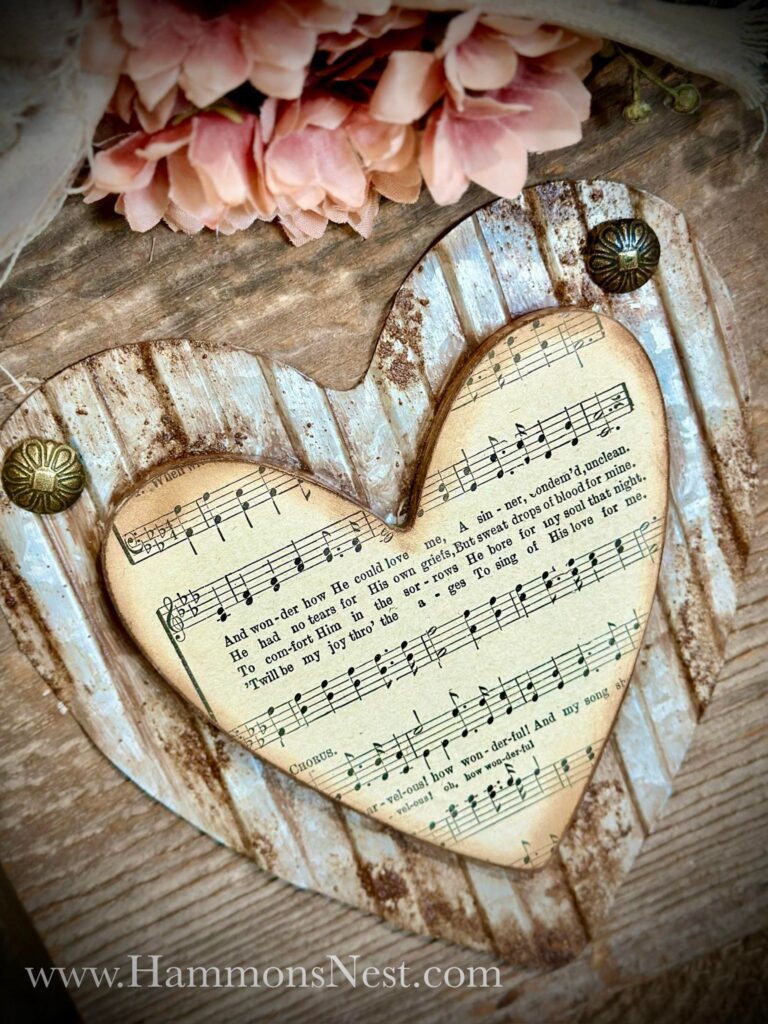 Rustic Hymnal Heart Craft